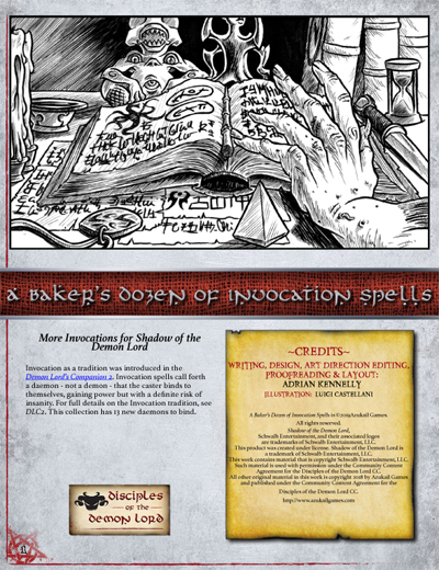 A Baker's Dozen of Invocation Spells | Azukail Games